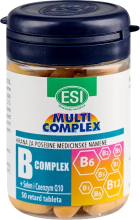ESI
MULTI COMPLEX B COMPLEX + Selen i Coenzym Q10 tablete - dodatak ishrani, 50 kom
Dodatak ishrani