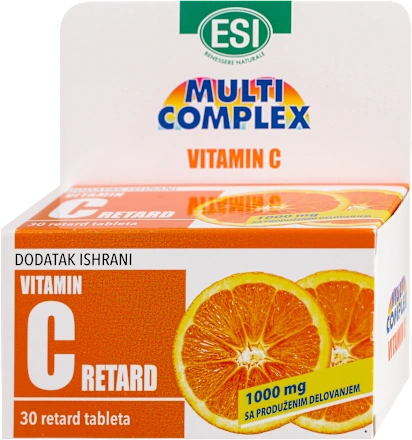 ESI
MULTI COMPLEX VITAMIN C 100mg tablete RETARD sa produženim dejstvom, 30 kom
Dodatak ishrani