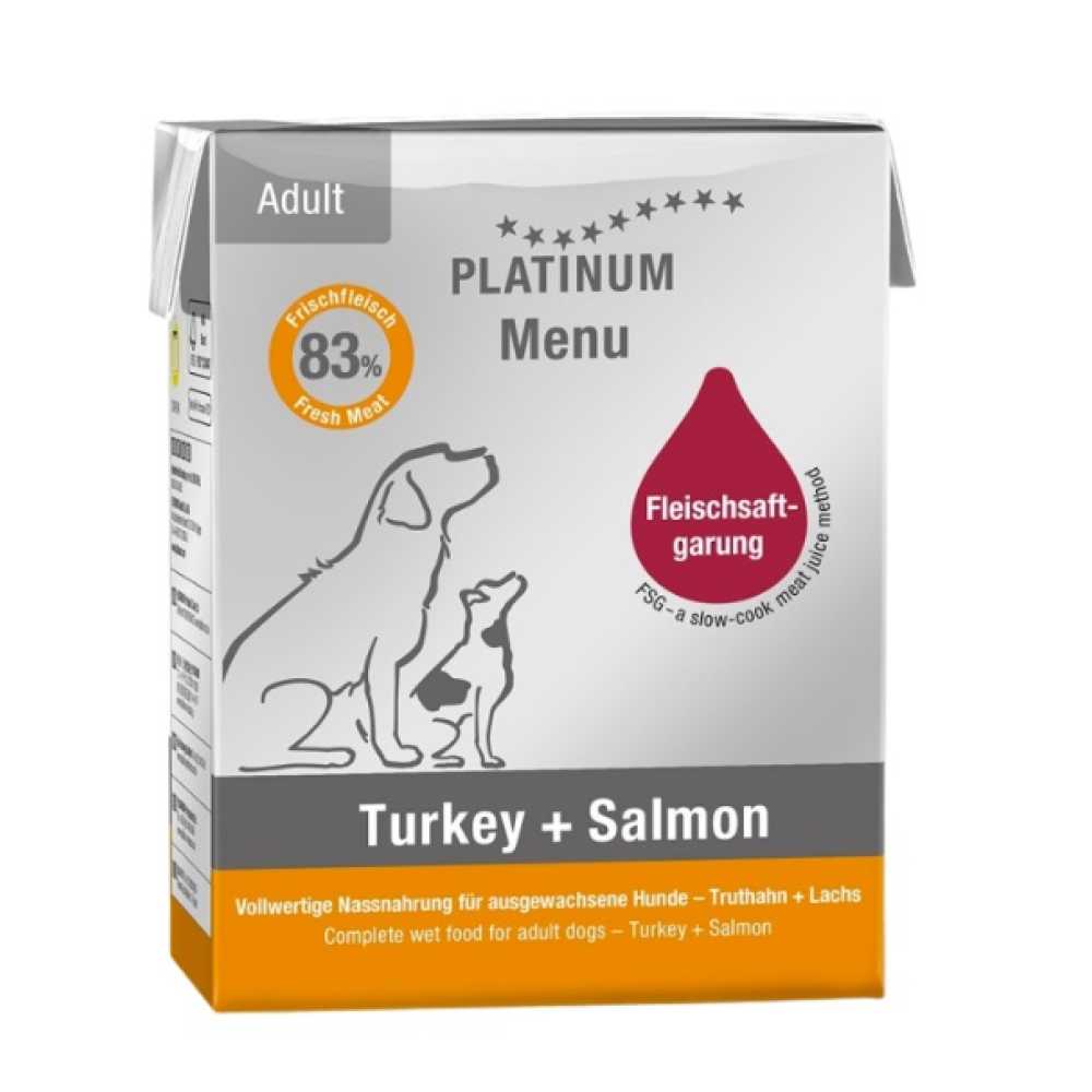 Platinum Menu tetrapak za pse Adult - Ćuretina i losos 185g
