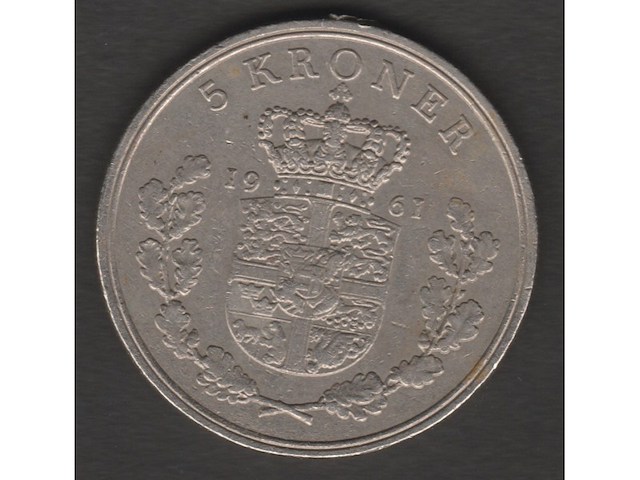 5 Kroner, Kruna - 1961 - Danska, Denmark