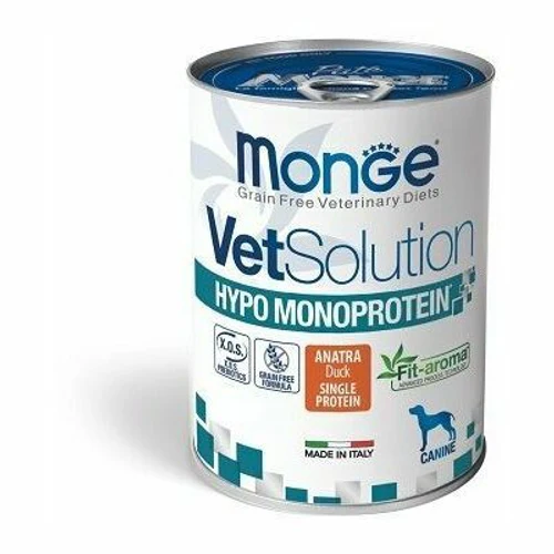 VET SOLUTION Monge Dog Konzerva Hypo Monoprotein, s pačetinom, 400g