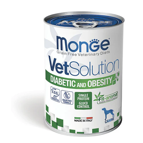 MONGE Vet solution psi DIABETIC/OBESITY, za gojazne i dijabetičare,konzerva 400g