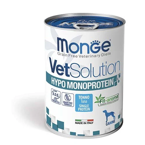 VET SOLUTION Monge Konzerva Dog Hypo Monoprotein, s tunjevinom, 400g