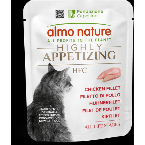 ALMO NATURE HFC Highly Appetizing kesica za izbirljive mačke s piletinom, 50g