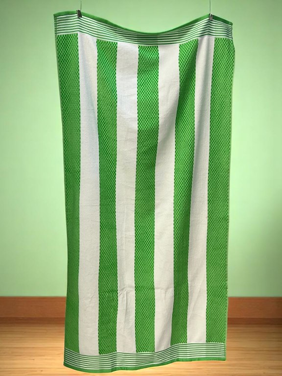 Plažni peškir “Lime Stripe” 160×83 cm – 100% pamuk A12