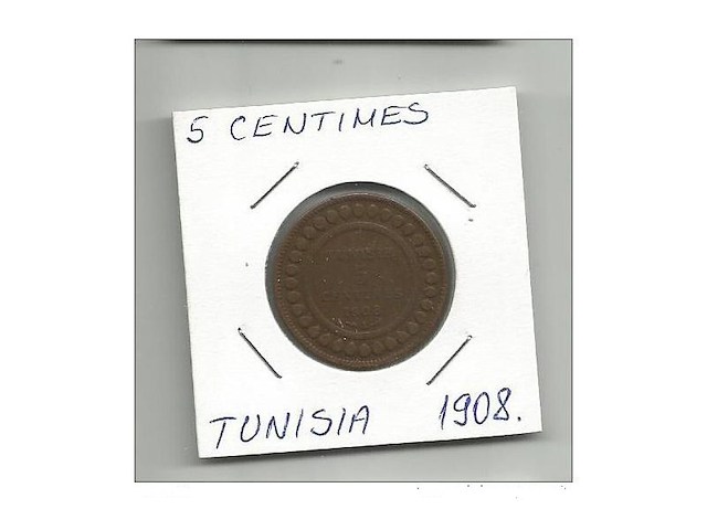 C4 Tunis 5 centimes 1908.