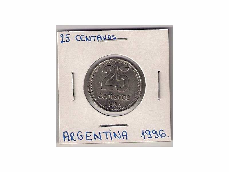 a7 Argentina 25 centavos 1996.