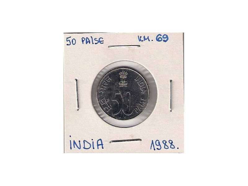 c4 India 50 paise 1988. UNC KM#69