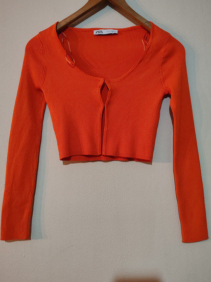 ZARA CROP REBRASTA ORANŽ BLUZA