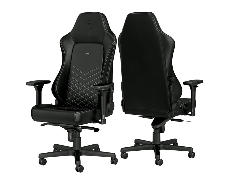 NOBLECHAIRS HERO Gaming stolica crno-platinum bela