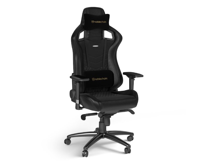 NOBLECHAIRS EPIC Real Leather Gaming stolica crna