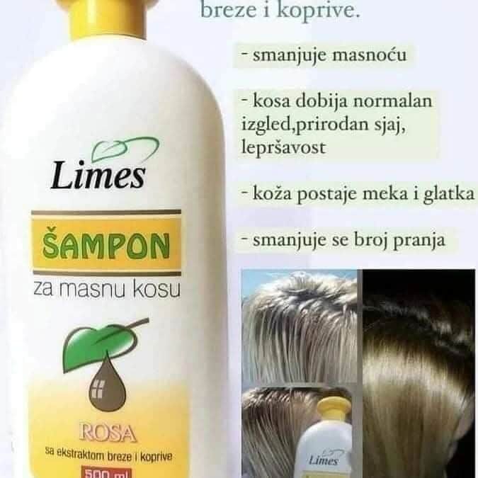 Limes Šampon za masnu kosu – ROSA, 500 ml - Sa ekstraktom breze i