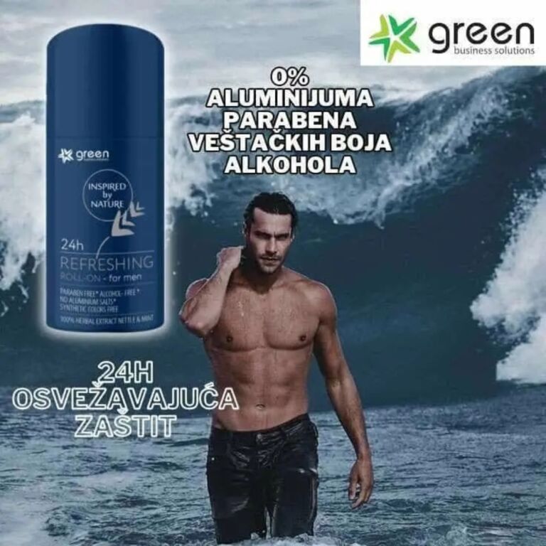 Muški roll-on dezodorans Green – Inspired by Nature, 24h Refreshing