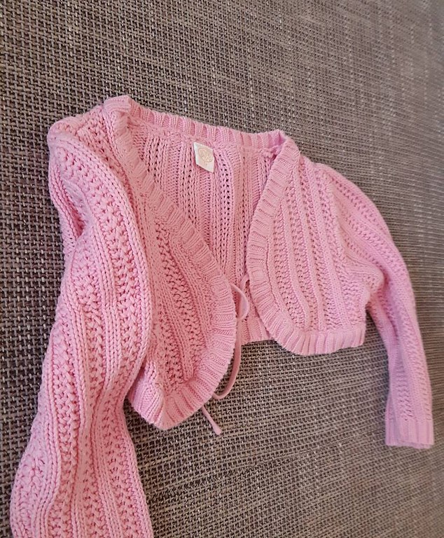 Roze pleteni bolero za bebe - Brend: Smile - Veličina: 74 (oko 9