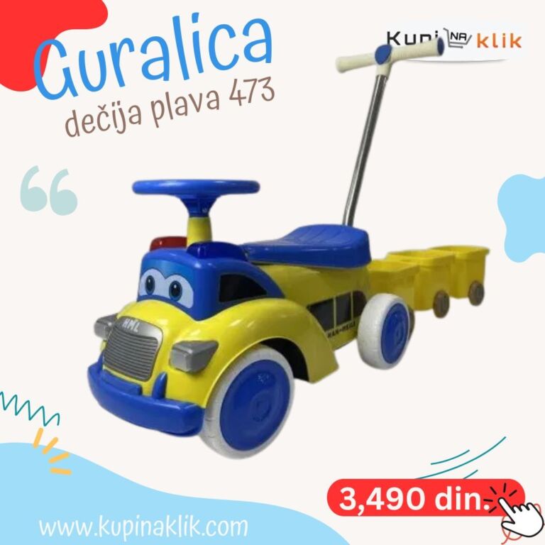 Dečija guralica 473 sa prikolicom - Tip: guralica sa volanom i tri