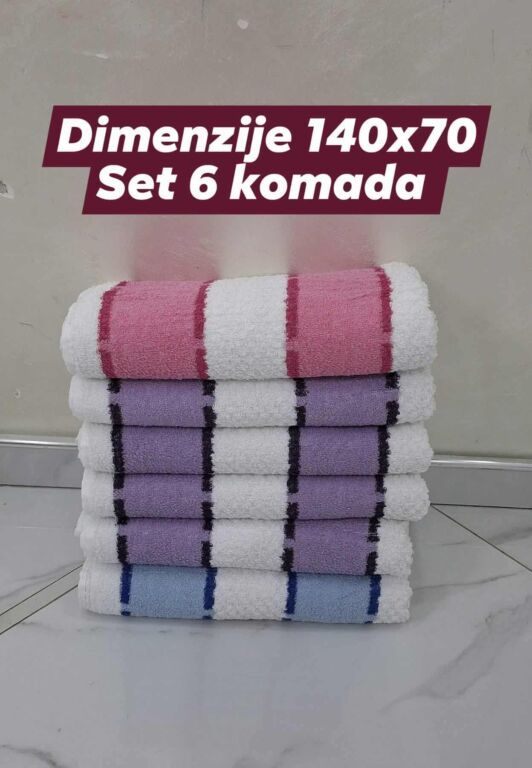 Peškiri Cena 2800 din Set od 6 peškira, dimenzije 140 x 70 cm
