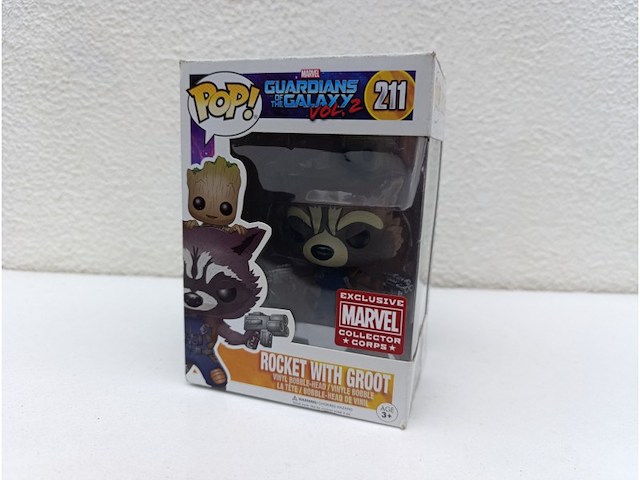 Funko Pop 211 -  Rocket With Groot Collector Corps