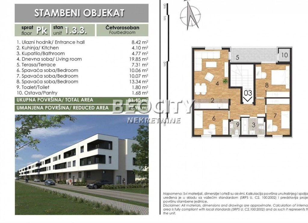 Novi Sad, Adice, , 4.0, 78m2, 120900EUR