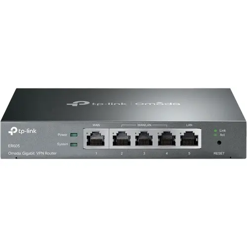 TP-LINK Ruter Omada VPN Gigabit Firewall TL-R605 (ER605) sivi