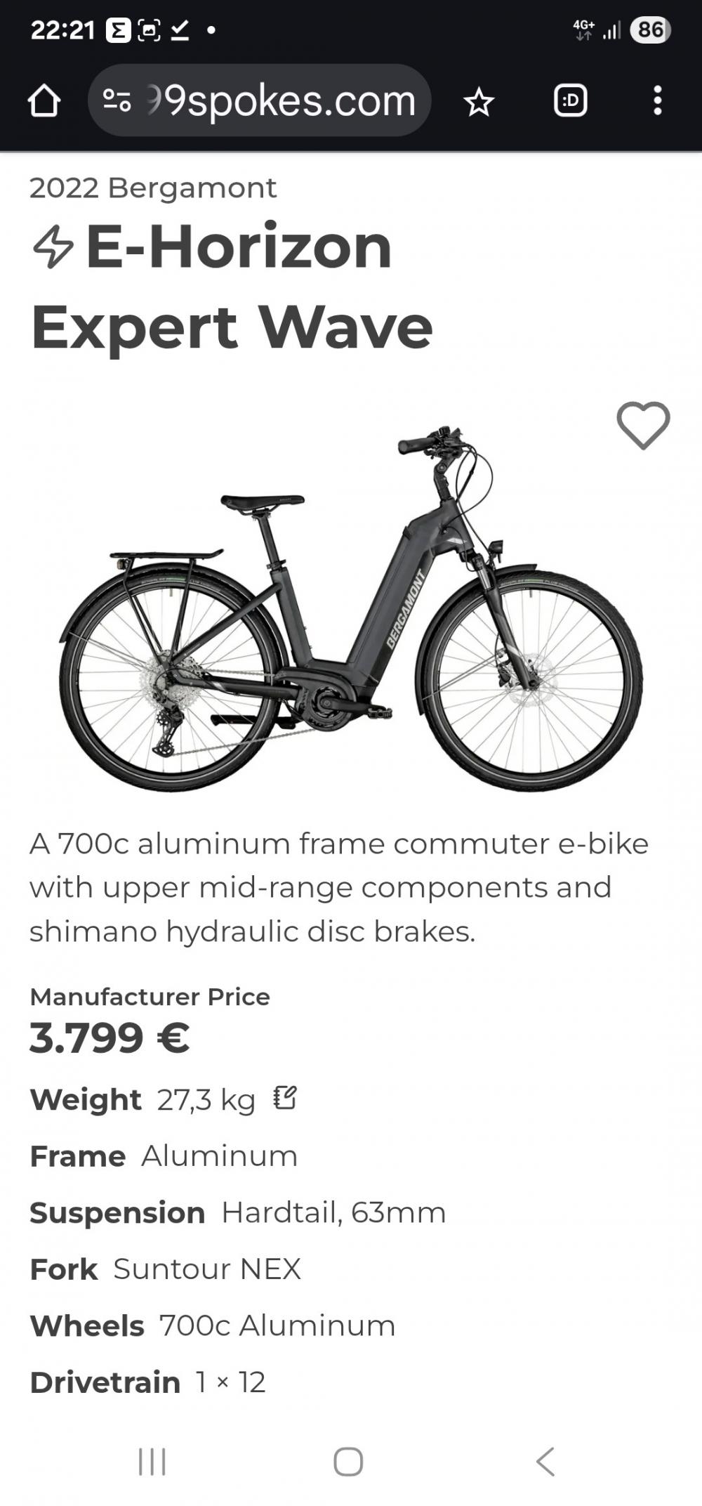 Bergamont City E Bike M Ram Bosch 625wh Nov