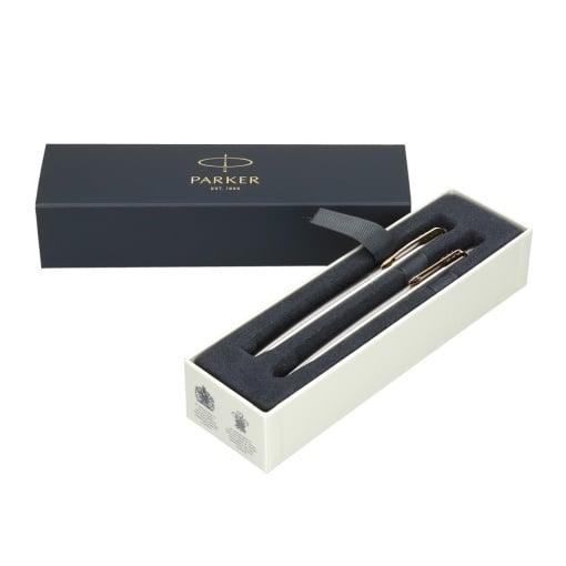Parker poklon SET Jotter Stainless Steel GT – Hemijska olovka + Nalivpero