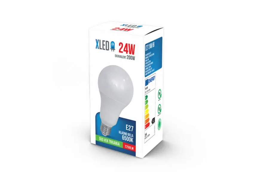XLED E27 24W HB LED Sijalica 6500K,220V,2250Lm,Hladno Bela