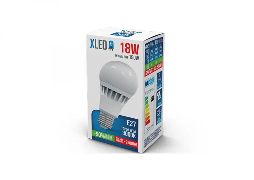 XLED E27 18W LED sijalica 3000K/Toplo Bela/220V/1890Lm
