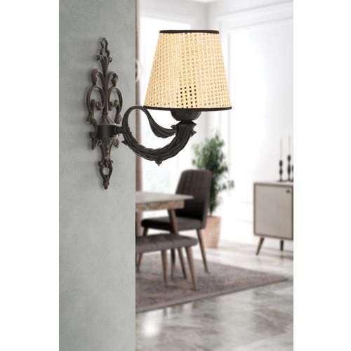 Lampa za zid Lily Coral - Prirodna, Crna