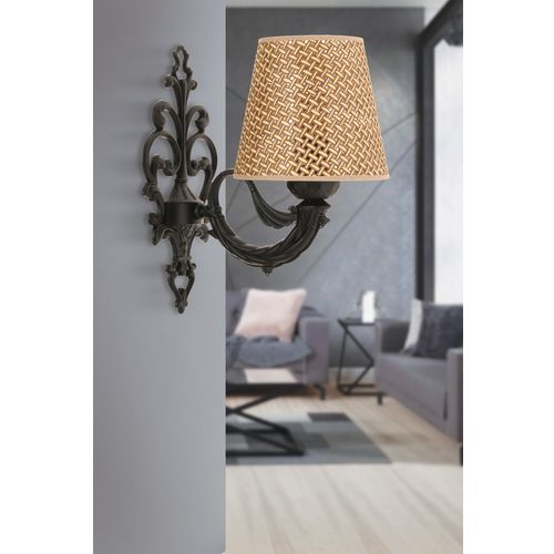 Lampa za zid Lily Hazeran - Prirodna, Crna