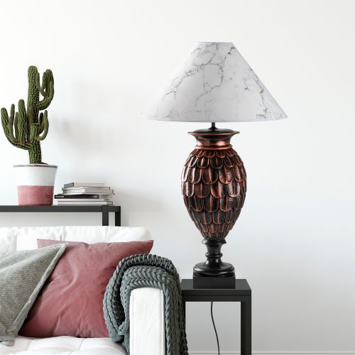 ELEGANZE-5302 Smeđa i Bela Stočna Lampa