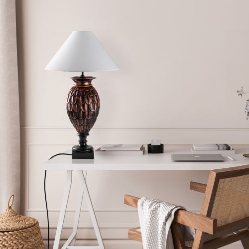 ELEGANZE-5305 Smeđa i Bela Stočna Lampa