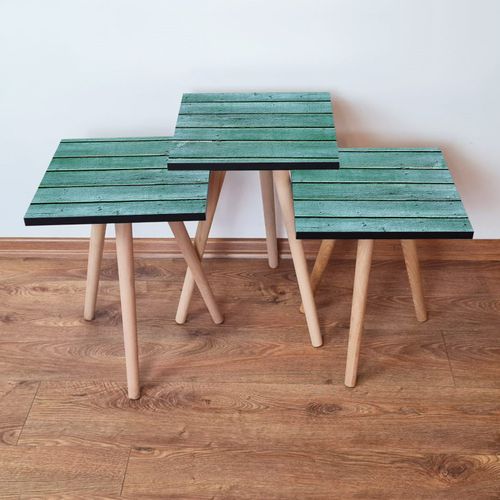 3Shp116 - Plavi Plavi Nesting Sto (3 Komada)
