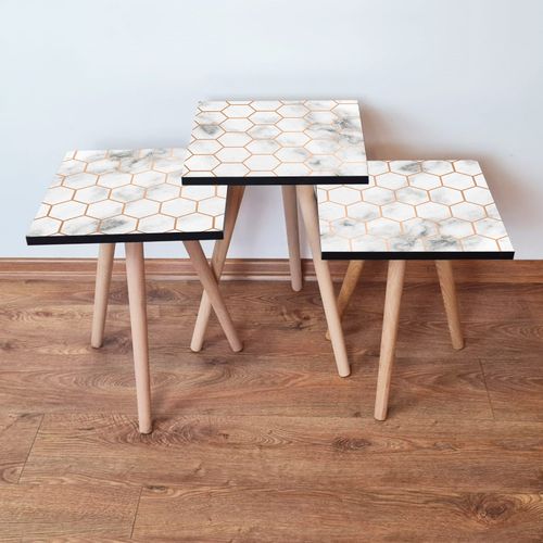 3Shp397 - Bela Nesting Sto (3 komada)