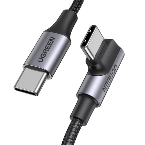 UGREEN USB-C do USB-C PD Brzi Punjač 90 Stepeni Kabl 5A Maksimalno Crni 1m US334