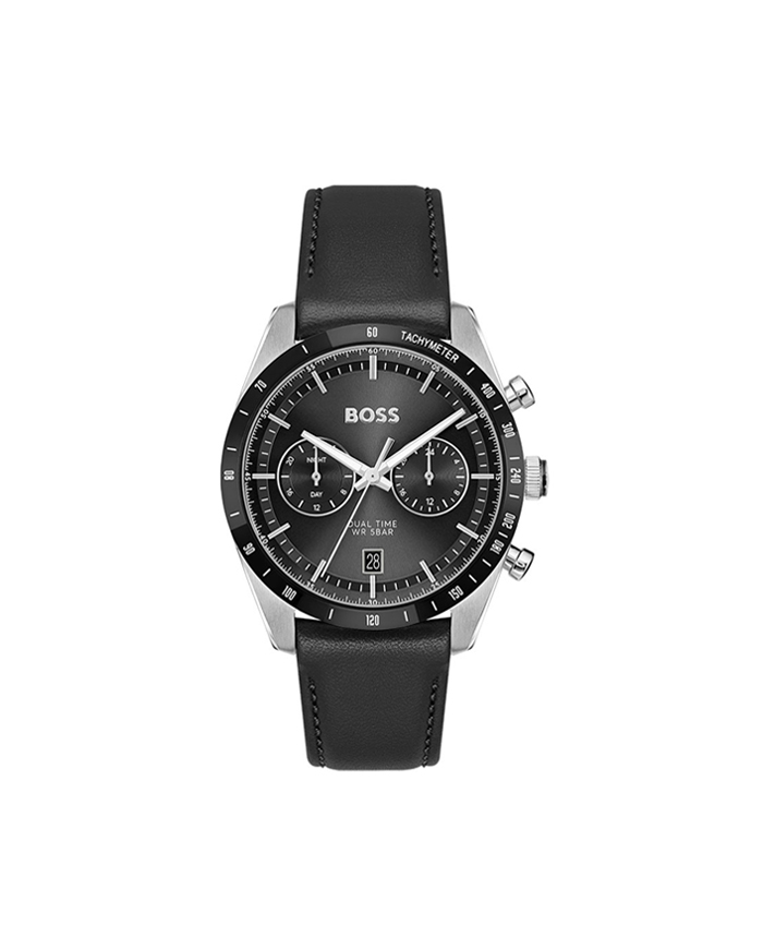 MUŠKI RUČNI SAT TOURMASTER 1514284 LEATHER BLACK Boss