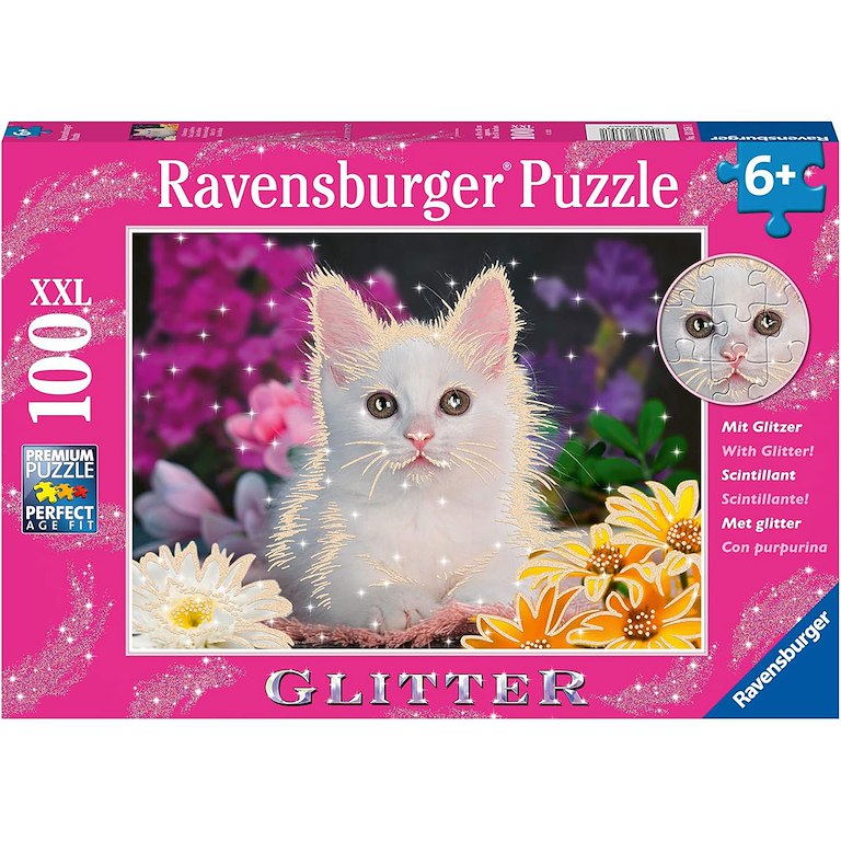 Ravensburger puzzle (slagalice) - 100XXL Mačka sa šljokicama RA13358