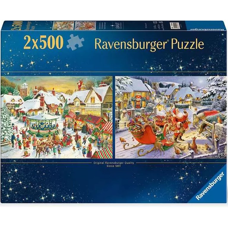 Ravensburger puzzle (slagalice) - 2x500pcs Božićna kolekcija RA12000040
