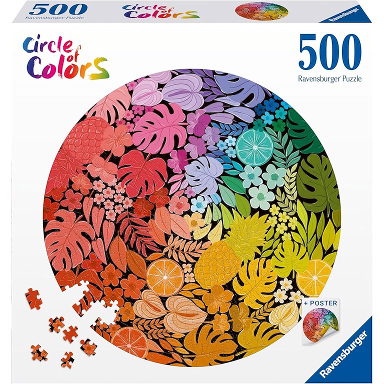 Ravensburger puzzle (slagalice) - 500pcs Circle of Colors - Tropical Circular RA12000821