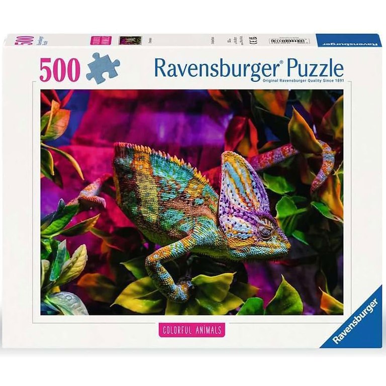 Ravensburger puzzle (slagalice) - 500pcs Colorful Animals - Chameleon RA12001333