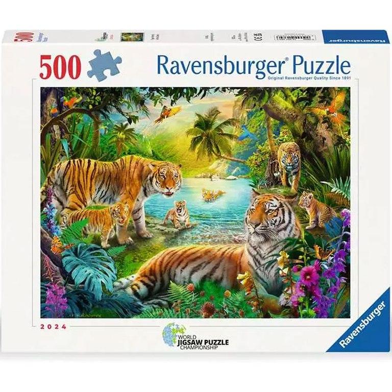 Ravensburger puzzle (slagalice) - 500pcs Porodica tigrova u oazi RA12001384