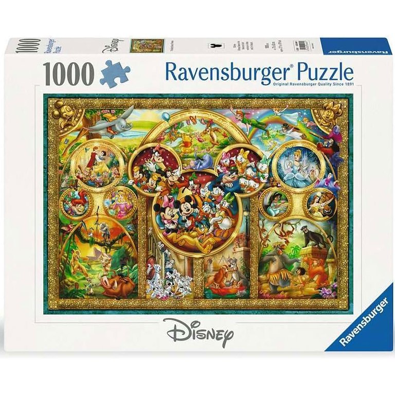 Ravensburger puzzle (slagalice) - 1000pcs Diznijevi likovi u zlatu RA12000469