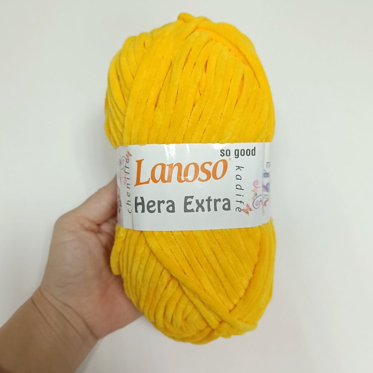 Lanoso Hera extra chenille žuta 913