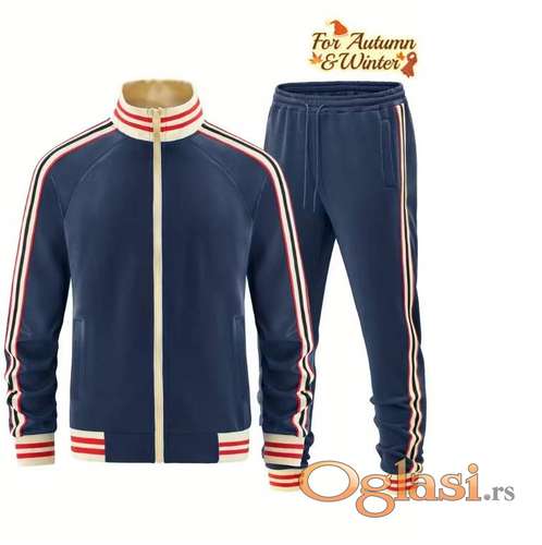 Men'S Autumn And Winter Striped Tracksuit - 4 boje