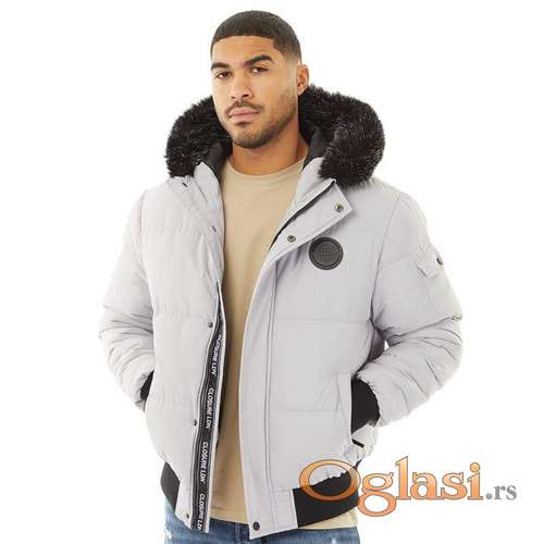 Closure London Mens Fur Hooded Short Puffer Jacket - 2 boje
