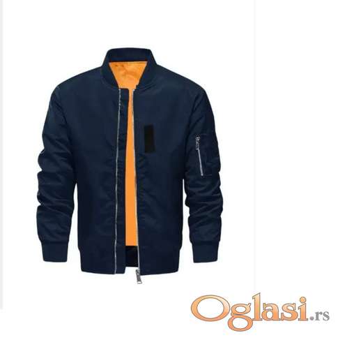 Men'S Lightweight Navy Blue Bomber Jacket
