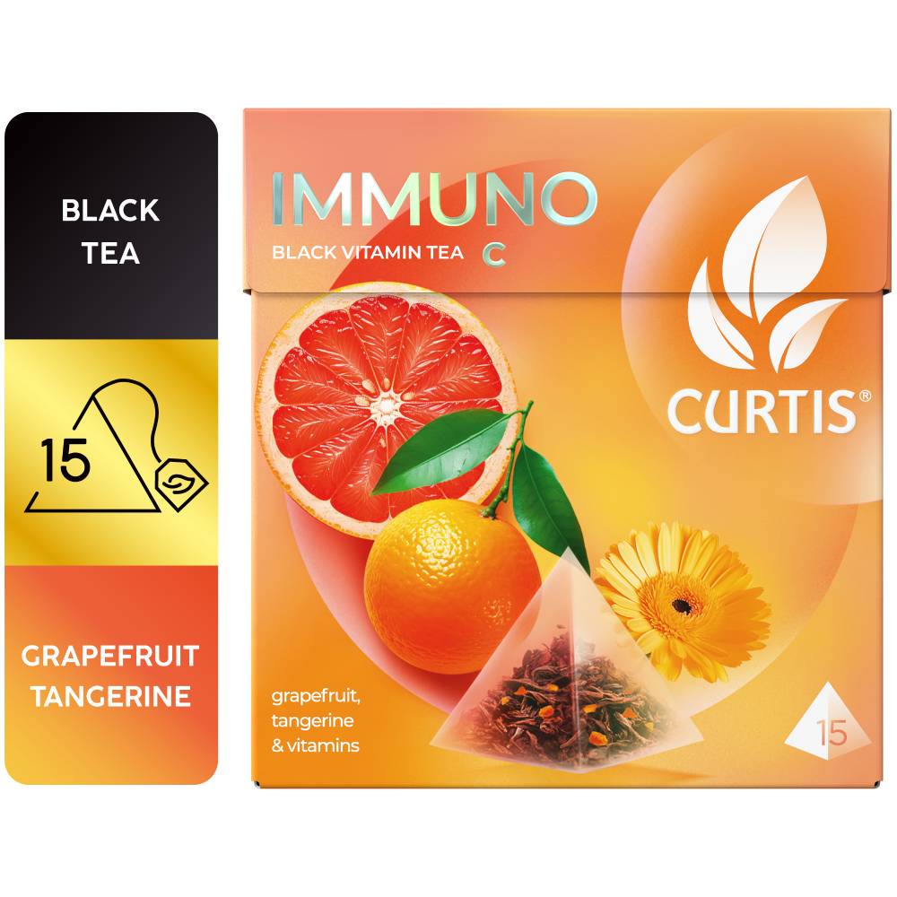 CURTIS Immuno Tea - Crni čaj sa korom citrusa i aromom grejfruta, limete i mandarine, 15 x 1,5g