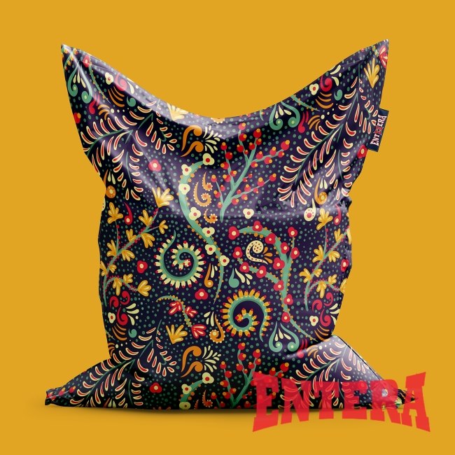 Jastuk Lazy Bag - Šareni boho ljubičasti cvetni dezen - 080