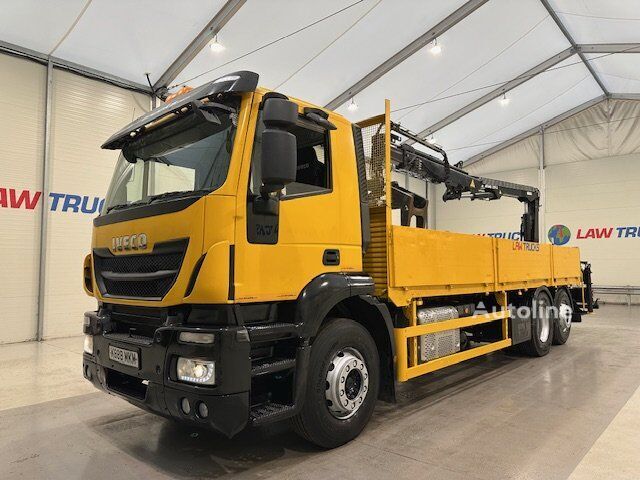 IVECO Stralis 310 Euro 6 6x2 Dropside Brick Grab kamion s ravnom platformom