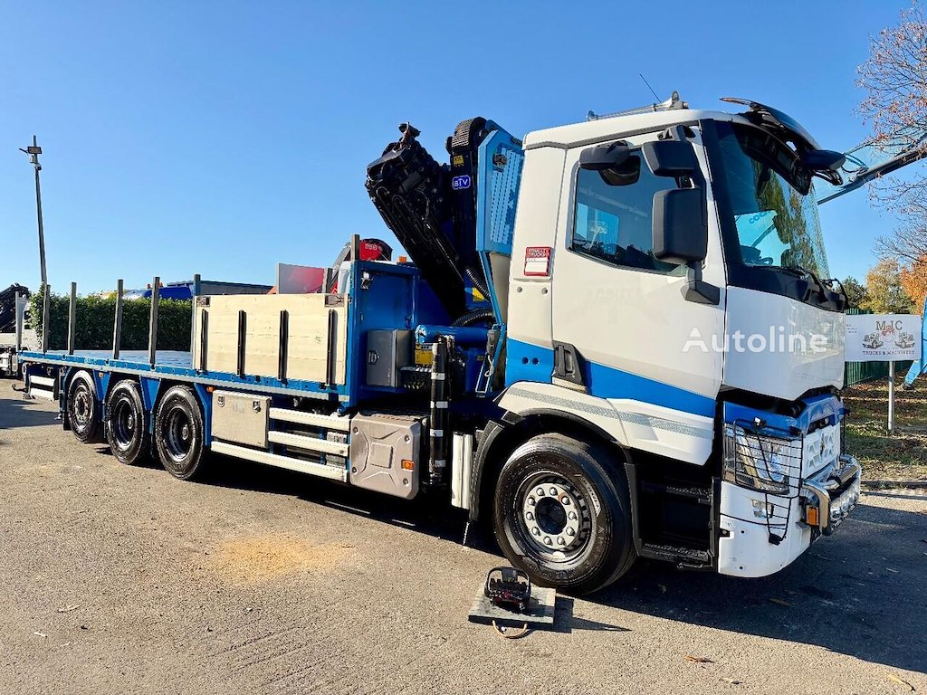 Renault C480 8x4 Pritsche + Kran (20m!) PALFINGER PK33002-EH E (6x) - PL kamion s ravnom platformom