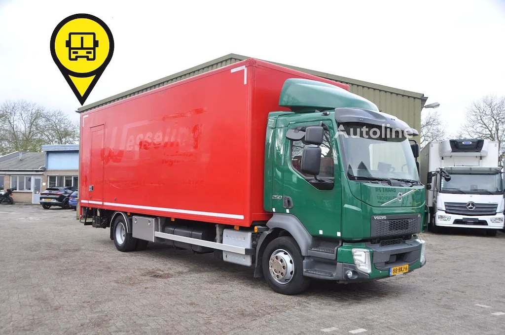 Volvo FL 250 16 Tonner SCHUIFZEIL + GESLOTEN BAK + LAADKLEP kamion furgon